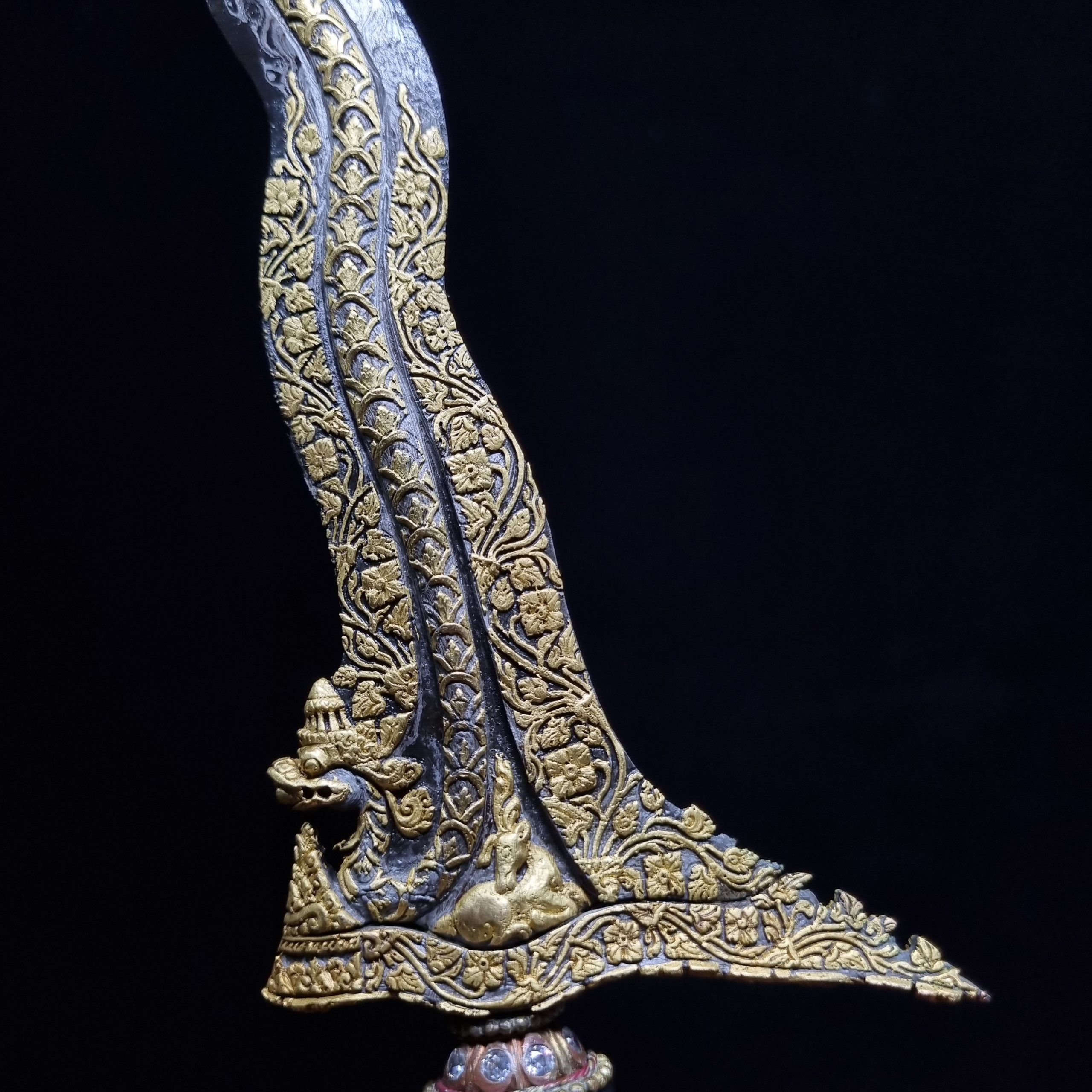 Keris Nogo Sosro Luk 13 Kinatah Emas Kamarogan - Pusaka Keris