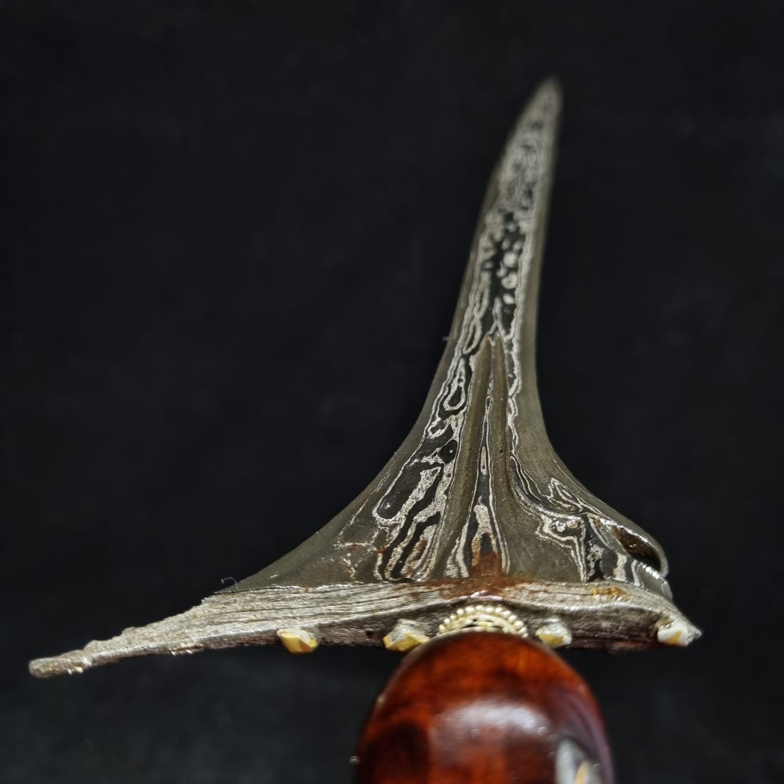 Keris Sinom Tindik Emas Asli Sepuh - Pusaka Keris