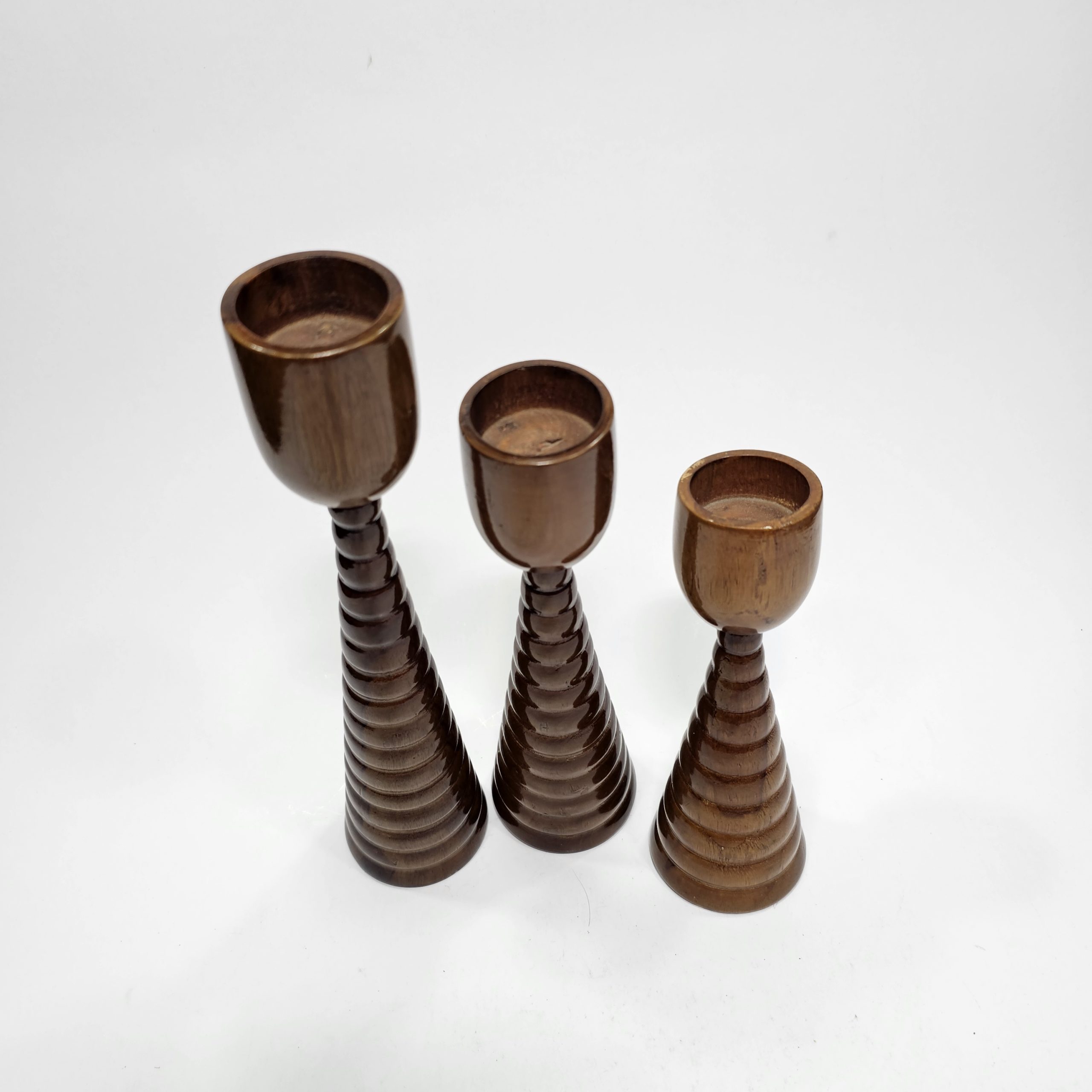 Tempat Lilin 1 Set Ulir Kayu Jati - Pusaka Keris