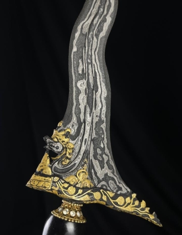 Keris Naga Siluman Kinatah Emas Asli Sepuh - Pusaka Keris