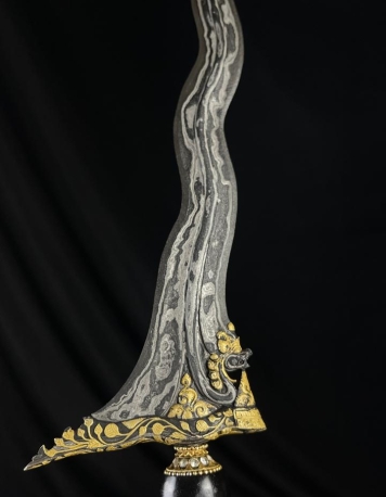 Keris Naga Siluman Kinatah Emas Asli Sepuh - Pusaka Keris